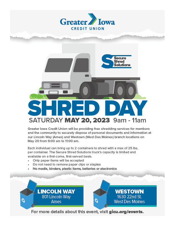 Shred Day - Greater Iowa Credit Union